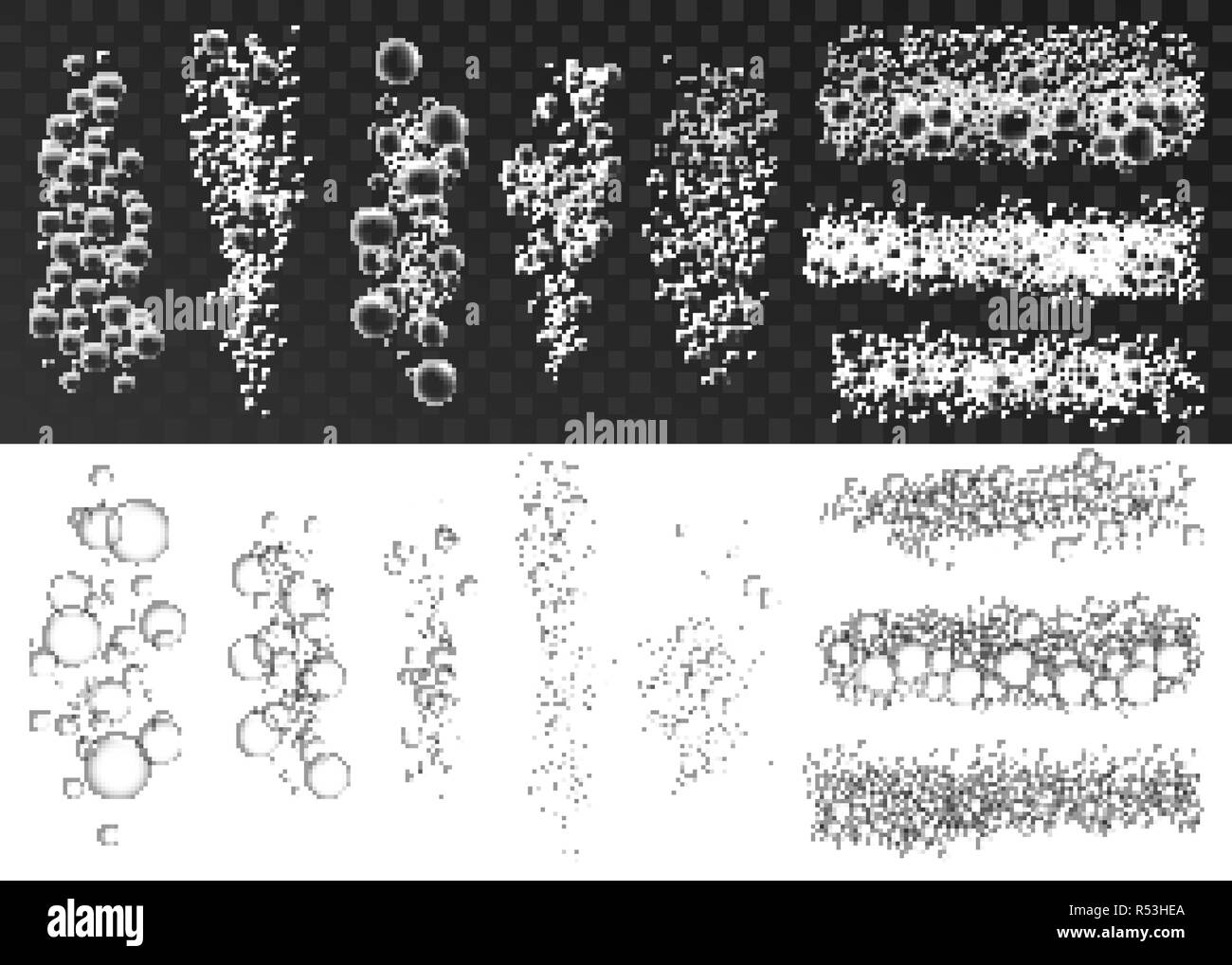 Foam effect icon set. Realistic set of foam effect vector icons for web ...