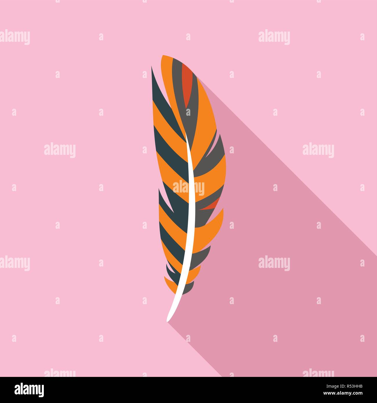 Decorative feather icon. Flat illustration of decorative feather vector ...