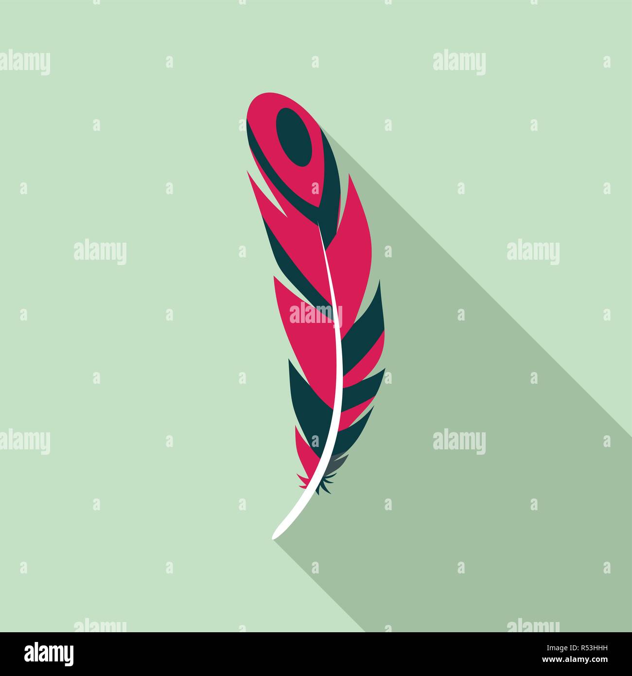 Aztec feather icon. Flat illustration of aztec feather vector icon for ...