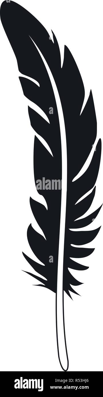 Plume feather icon. Simple illustration of plume feather vector icon ...