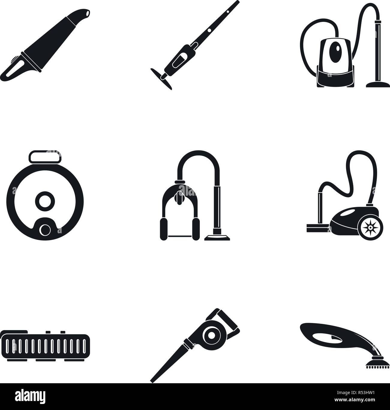 Professional vacuum cleaner icon set. Simple set of 9 professional ...