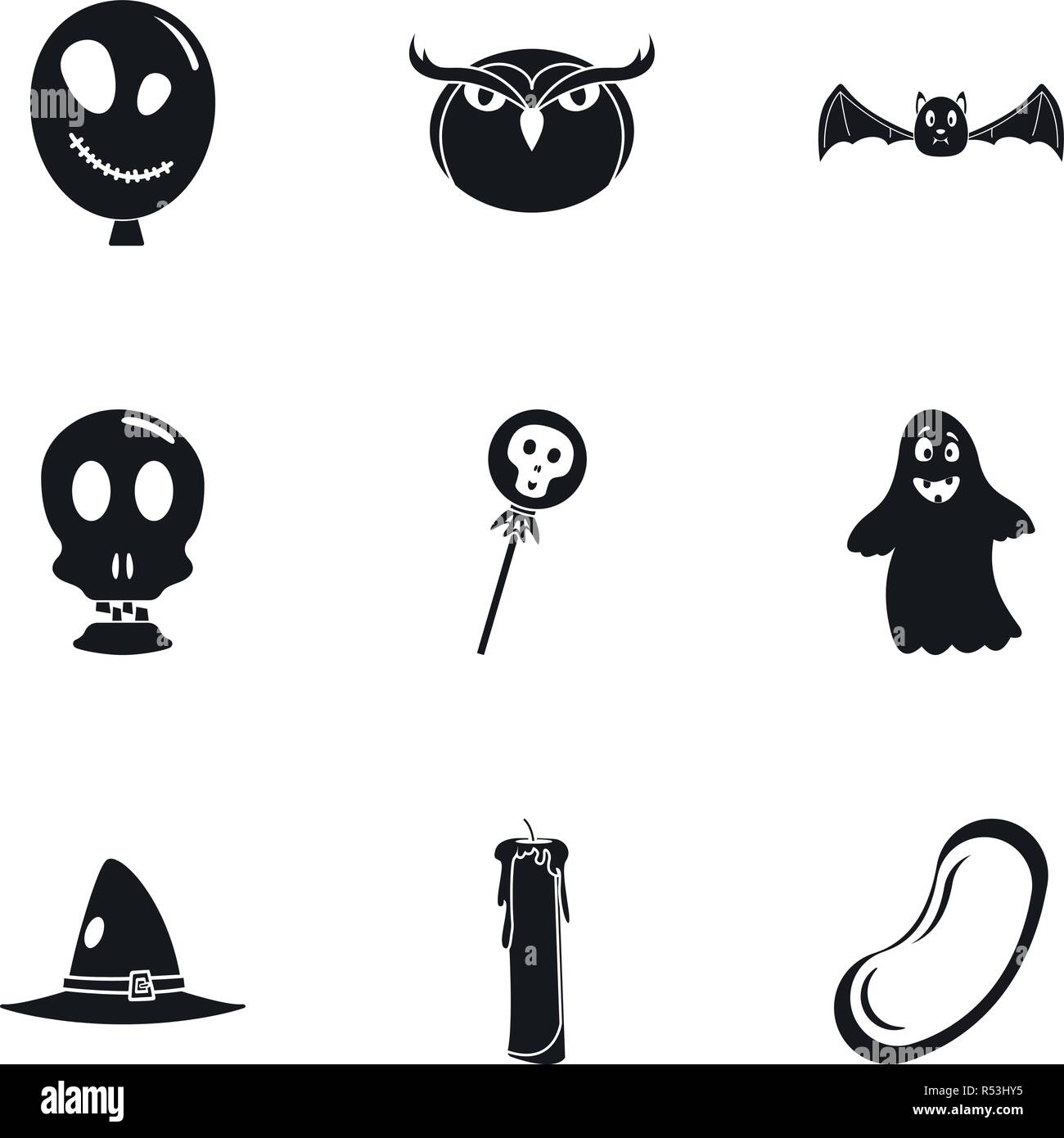 Halloween icon set. Simple set of 9 halloween vector icons for web ...