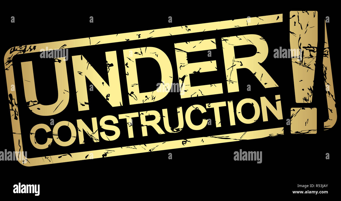 gold stamp with text under construction Stock Photo - Alamy