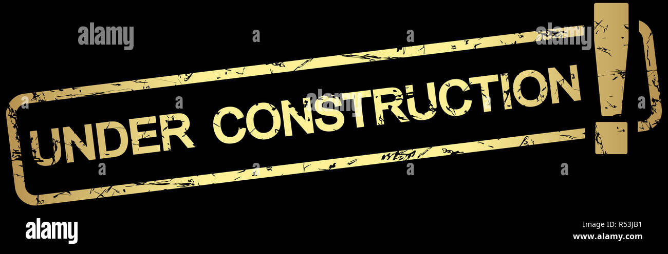 gold stamp with text under construction Stock Photo - Alamy
