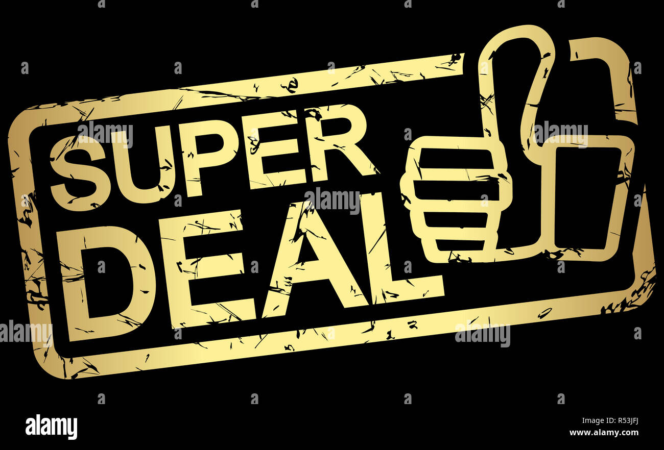 gold stamp with text super deal Stock Photo - Alamy