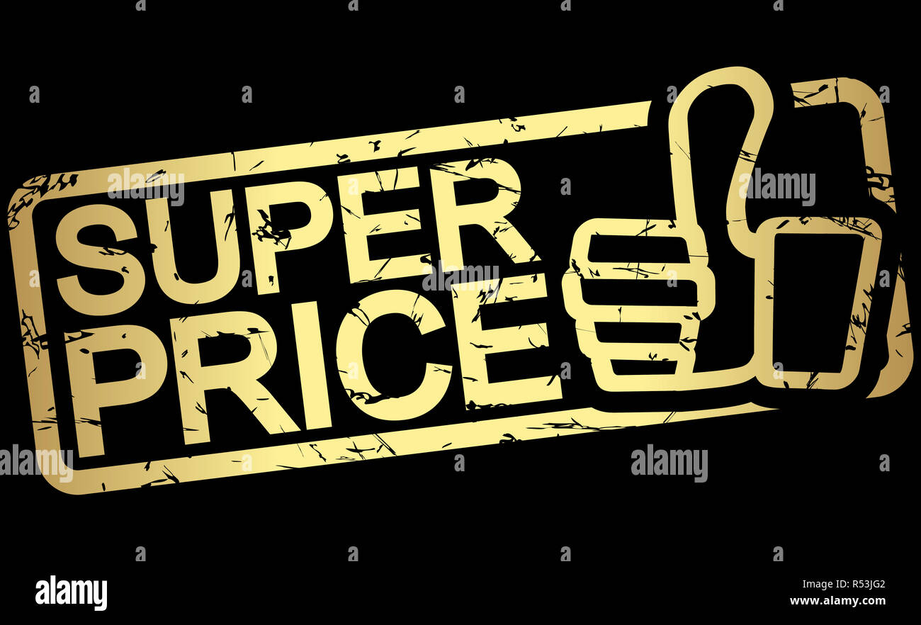 gold stamp with text super price Stock Photo - Alamy
