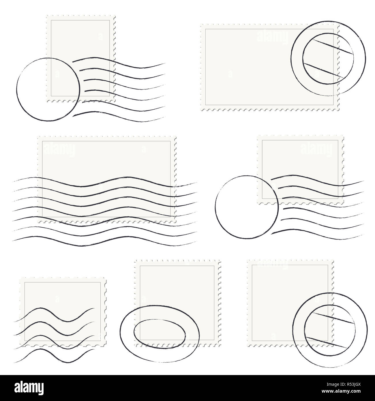 collection of postmarks and stamps Stock Photo - Alamy