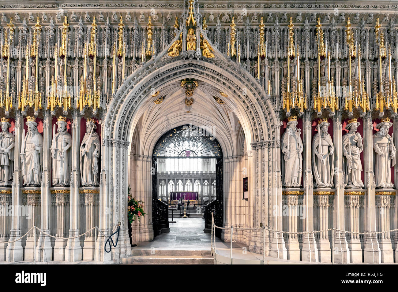 The Kings Screen curtained between the nave and the choir inside the ...