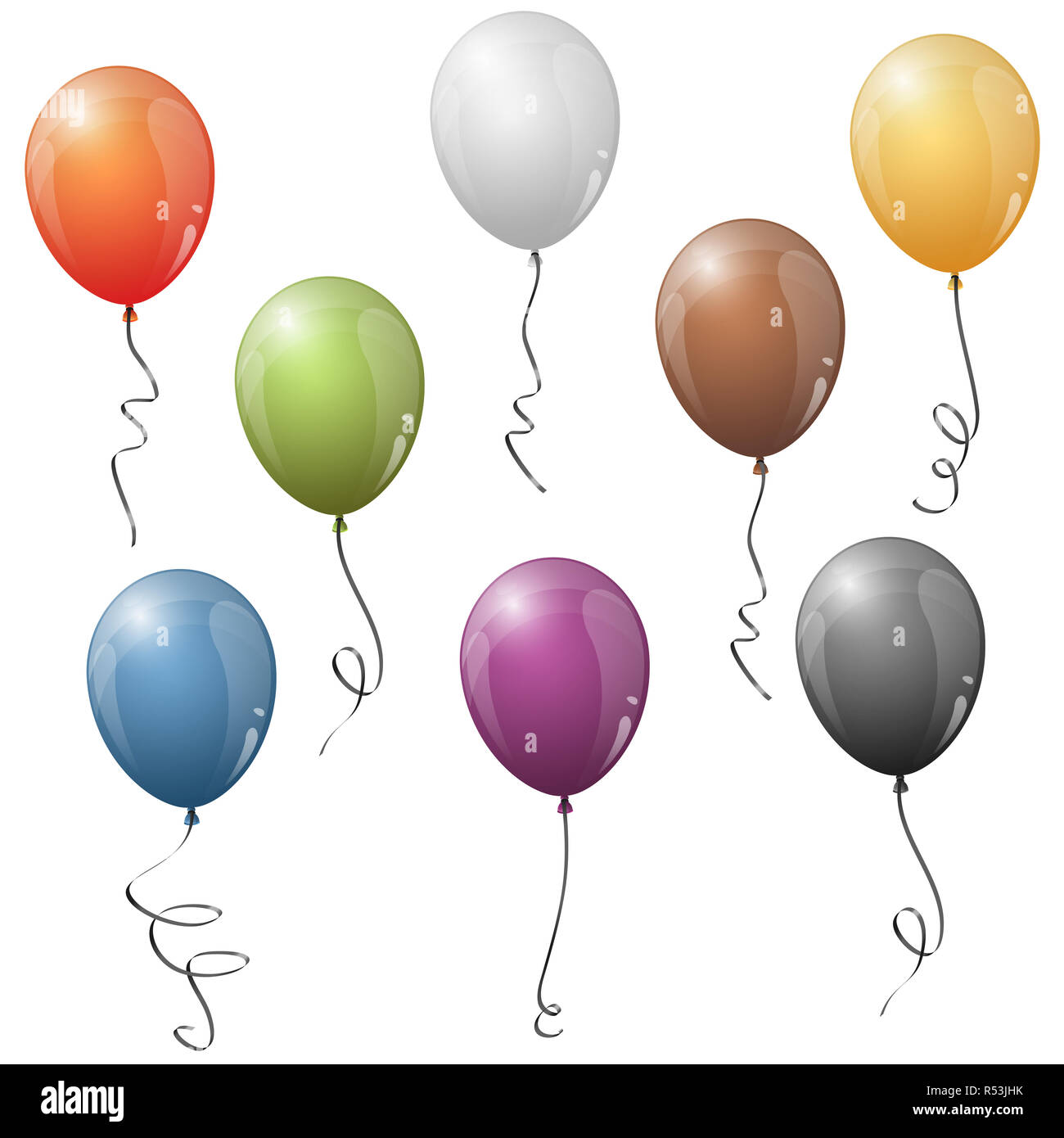 colored flying balloons Stock Photo - Alamy