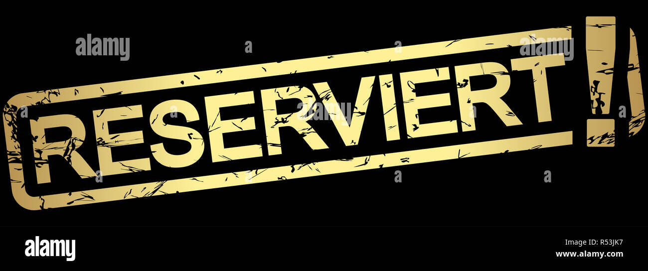 reserved gold stamp with text Stock Photo - Alamy