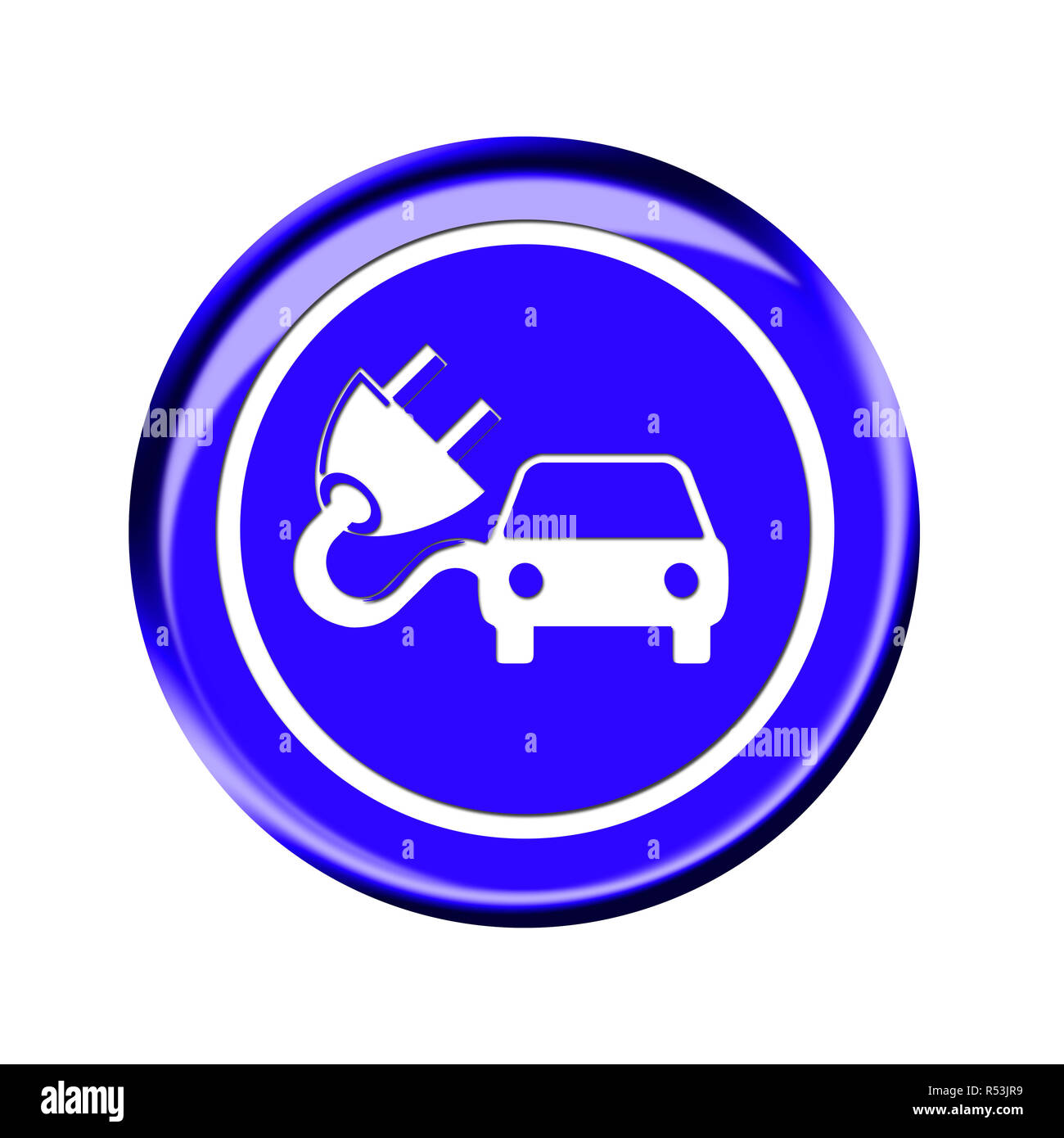 electric car symbol button Stock Photo - Alamy