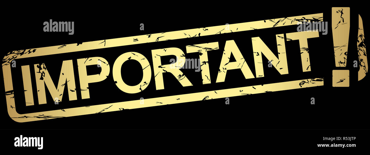 gold stamp with text important Stock Photo - Alamy