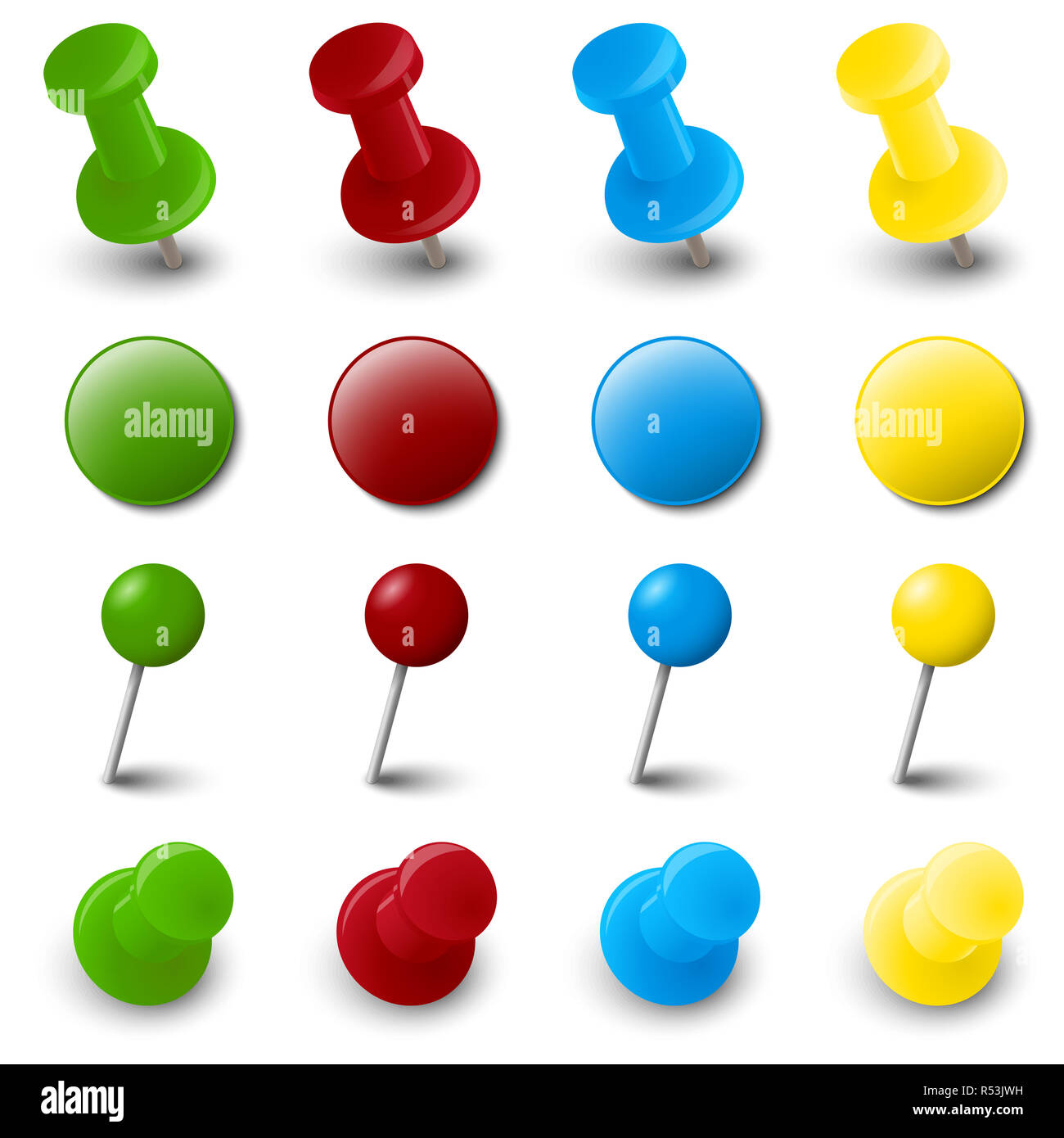 collection of pin needle office supplies Stock Photo - Alamy