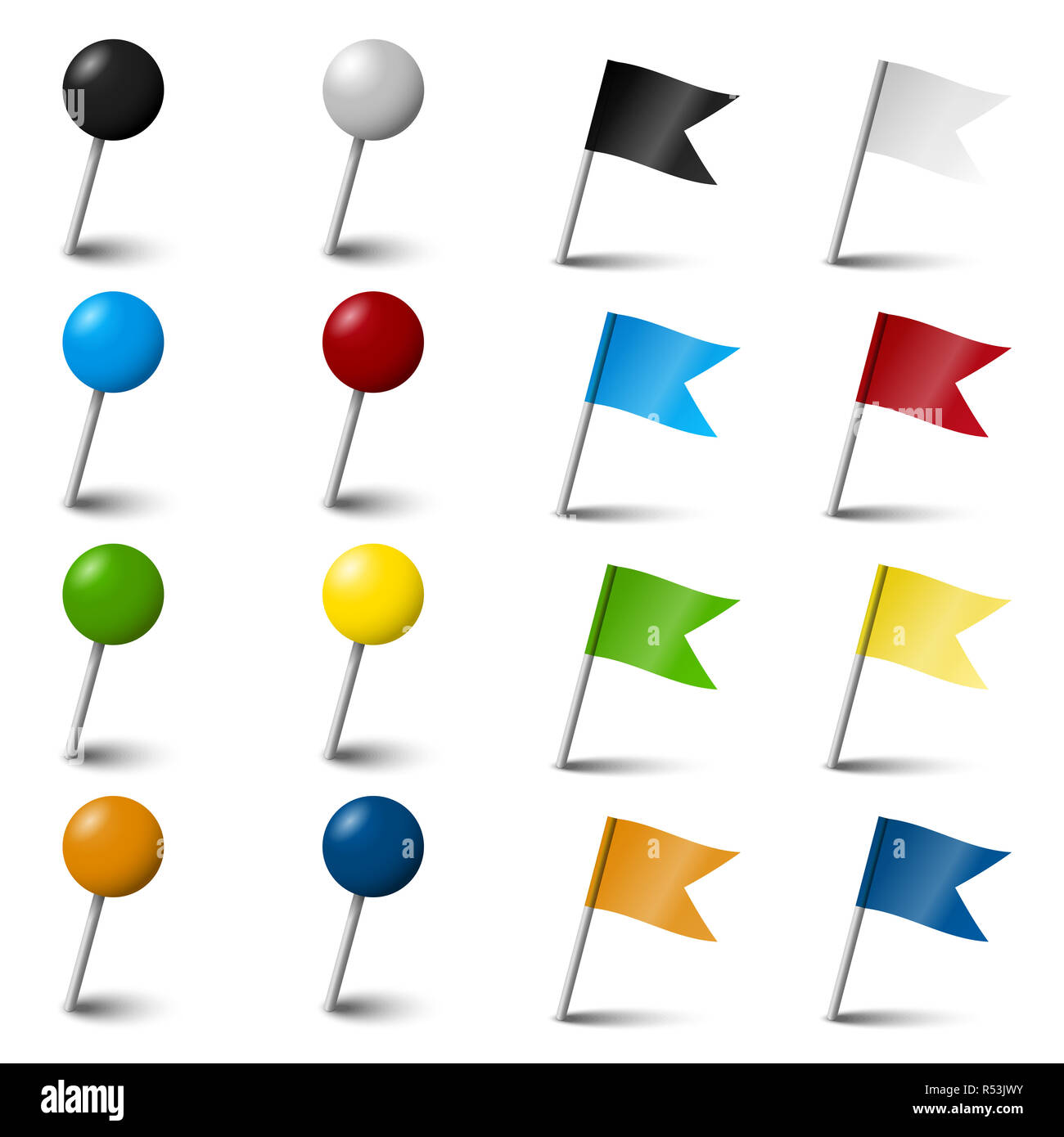 collection of pin needle office supplies Stock Photo - Alamy