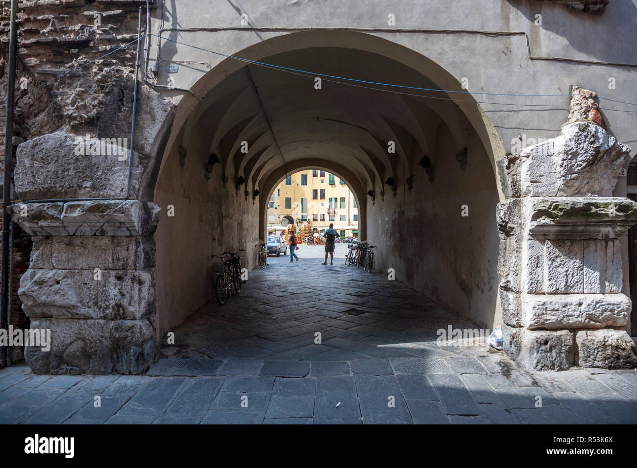 The original Roman entrance to the amphitheatre at Piazza Anfiteatro ...