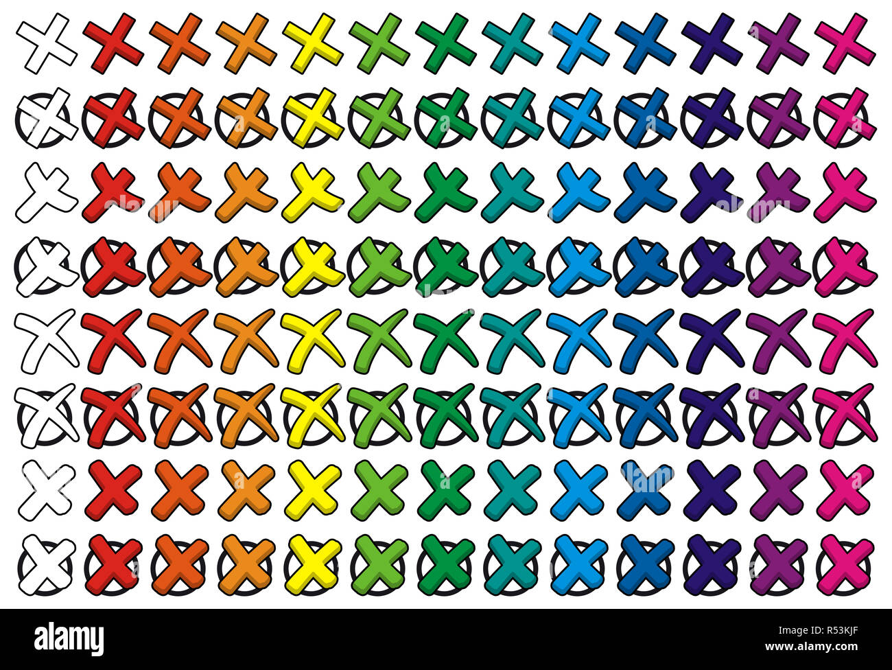 colored collection of crosses Stock Photo - Alamy