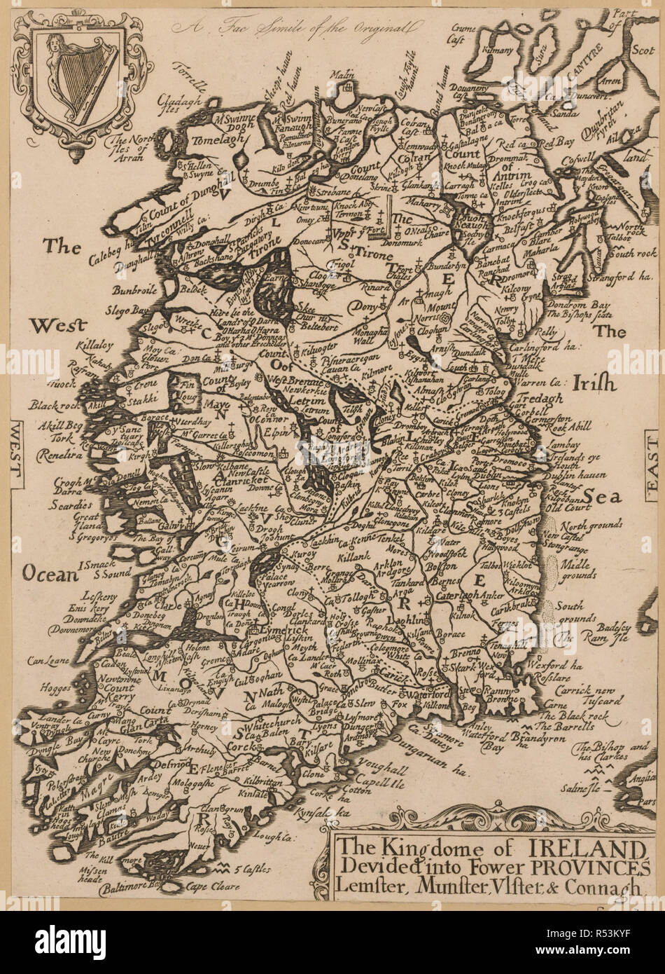 vintage map of ireland Stock Photo - Alamy