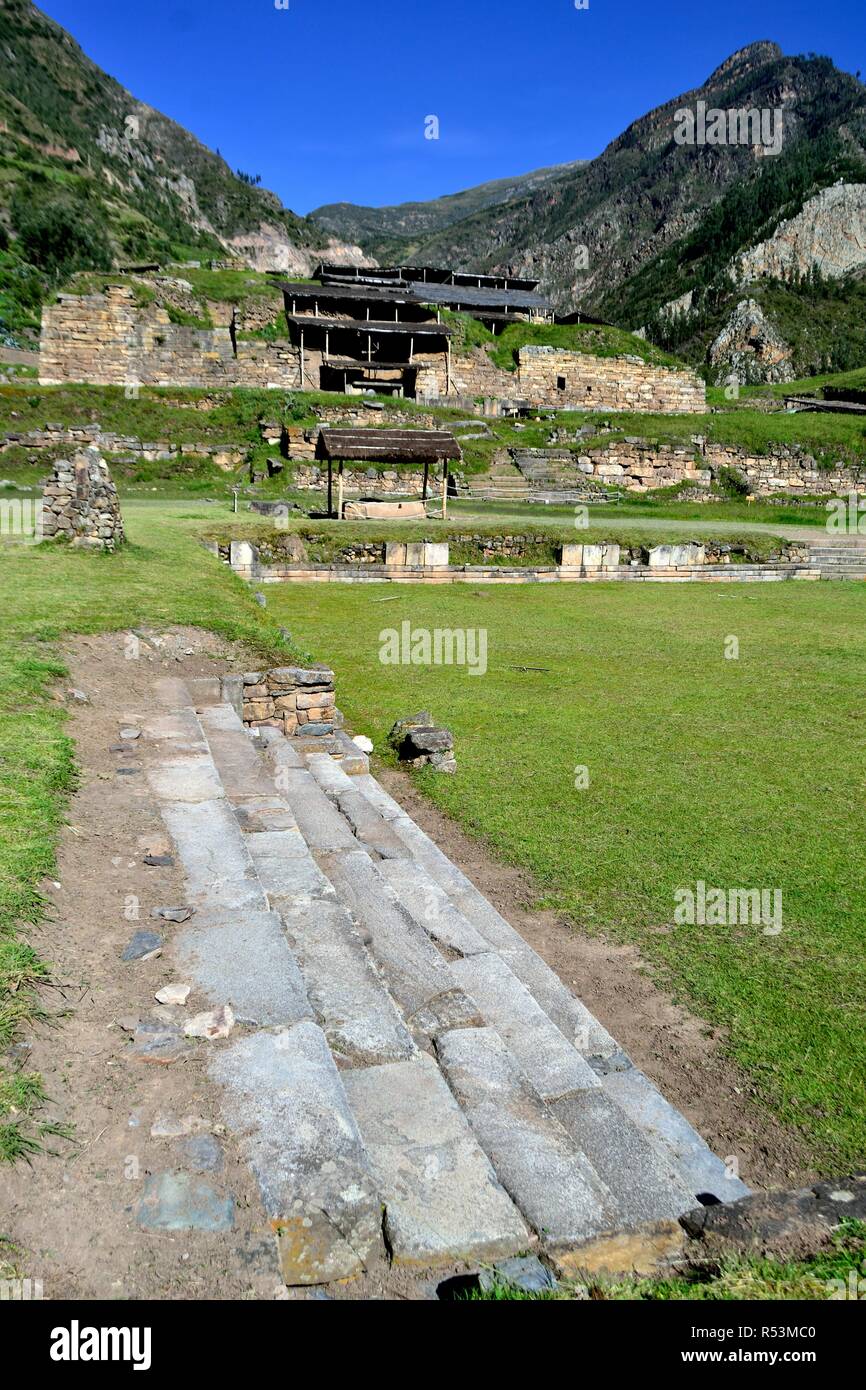 Temple - Archeological site in CHAVIN de Huantar. Department of Ancash ...