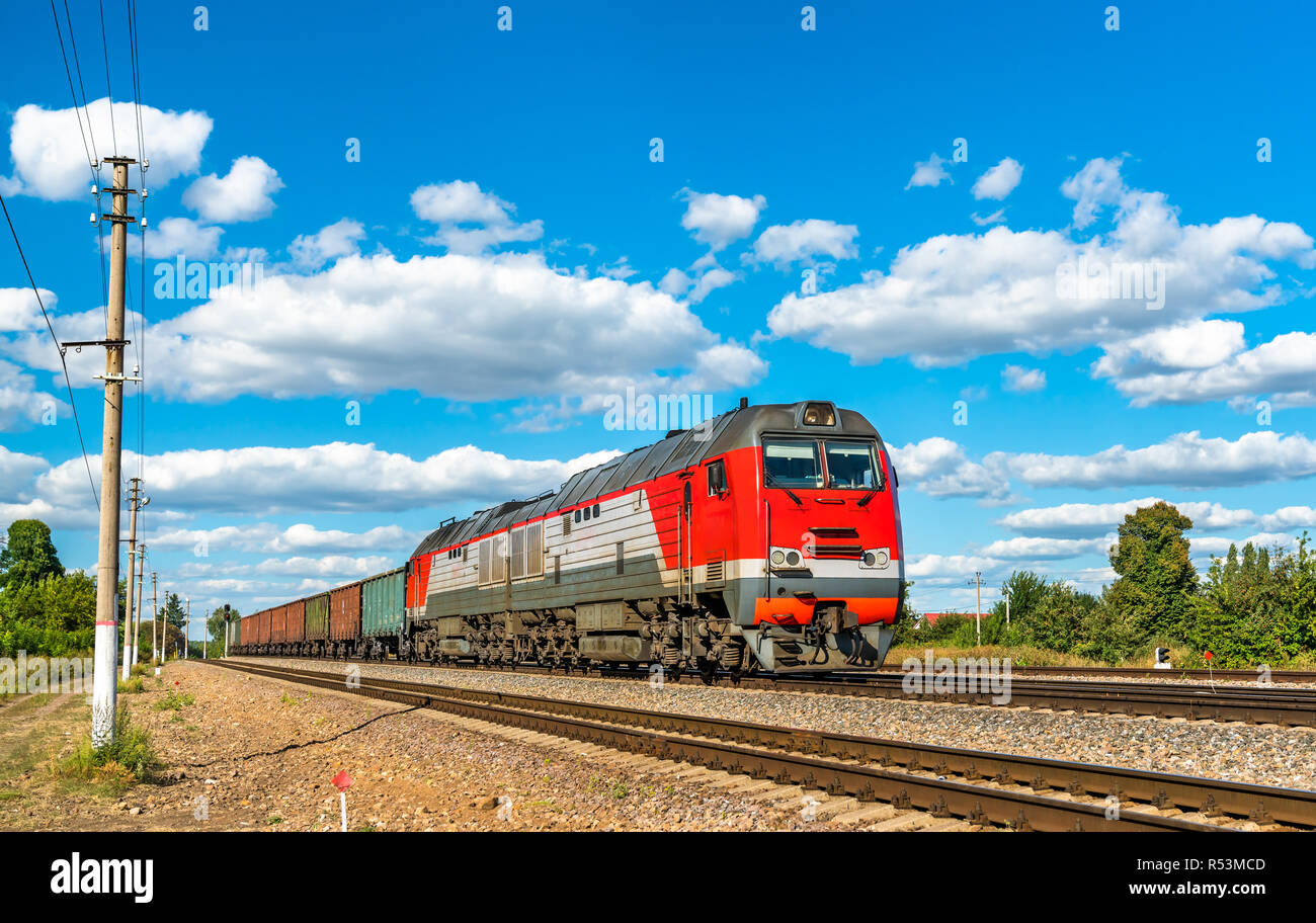 Freight train at Konyshevka station in Russia Stock Photo - Alamy