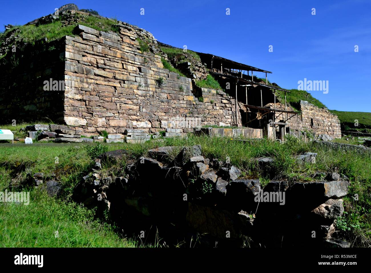Temple - Archeological site in CHAVIN de Huantar. Department of Ancash ...
