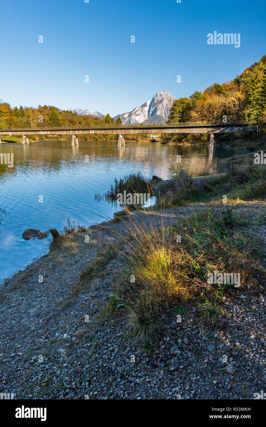 Carnia. Lake of the Ambiesta. Autumn in Verzegnis Stock Photo - Alamy