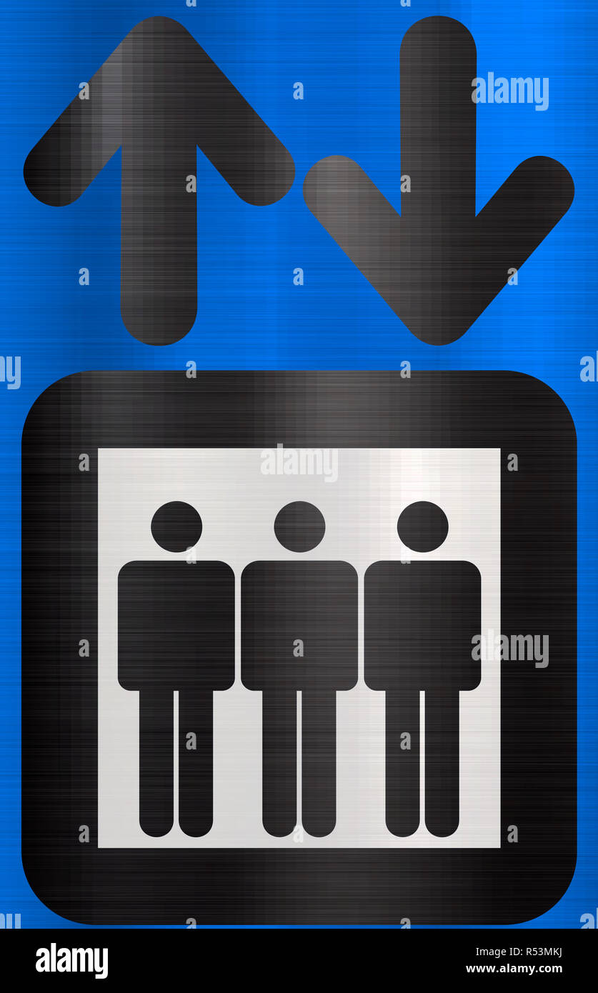 elevator sign up down Stock Photo - Alamy
