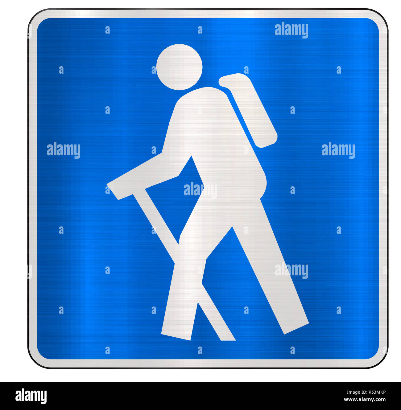hiking trail sign blue Stock Photo - Alamy