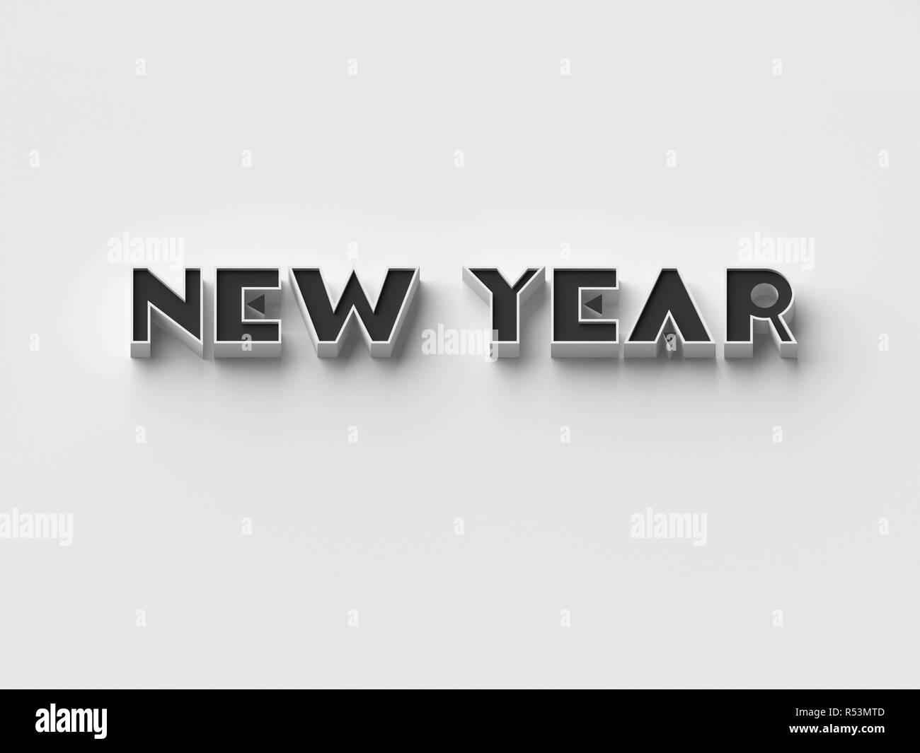 3D RENDERING WORDS 'NEW YEAR' Stock Photo - Alamy