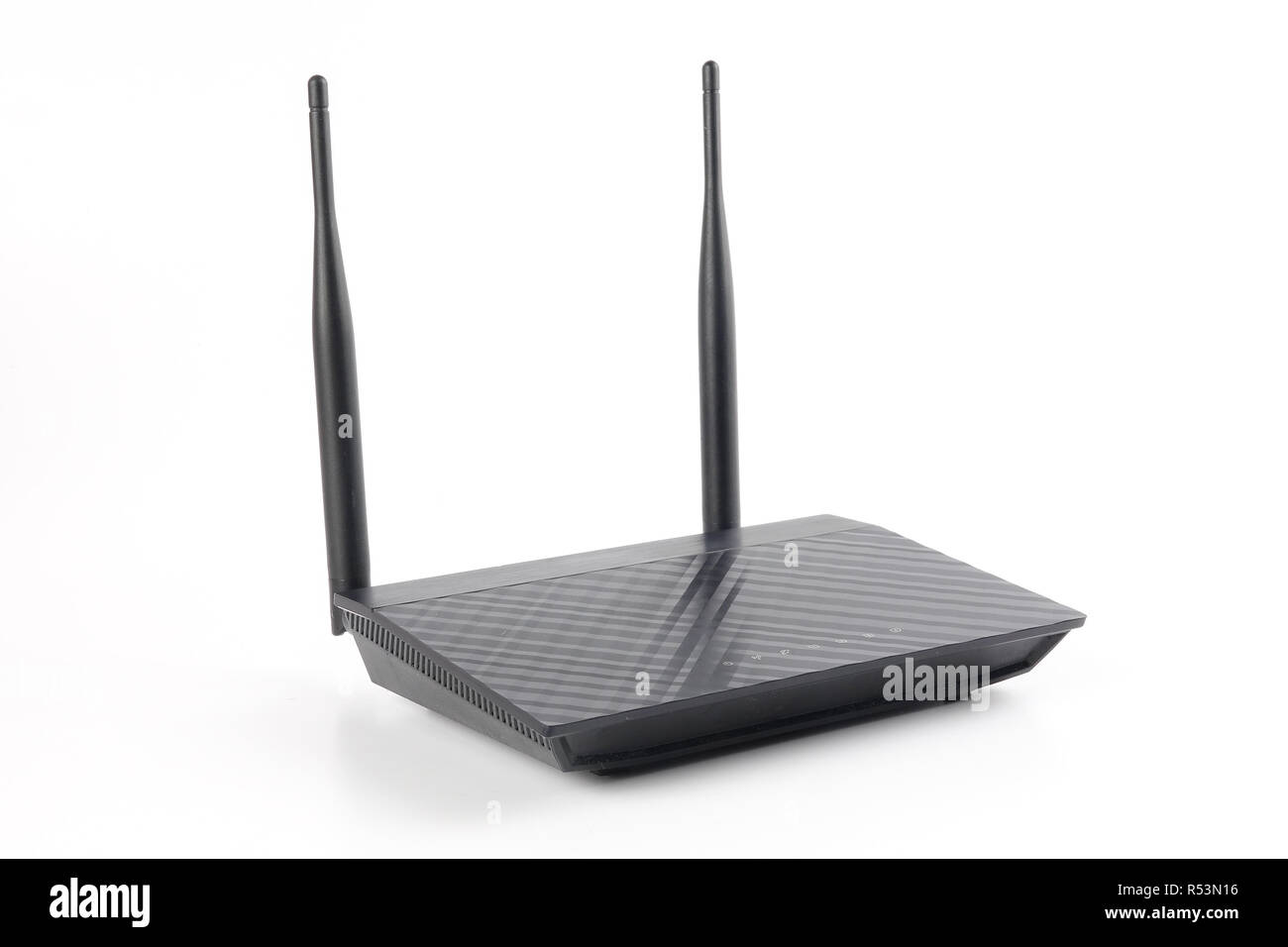 Modern wireless internet router isolated on white background Stock ...