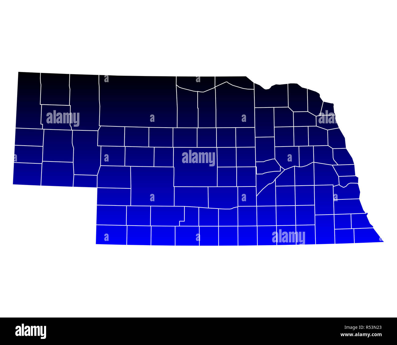 Nebraska county map Cut Out Stock Images & Pictures - Alamy