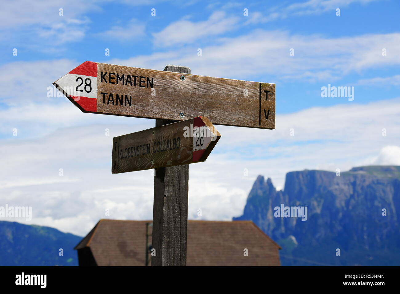 signs in south tyrolrn Stock Photo - Alamy