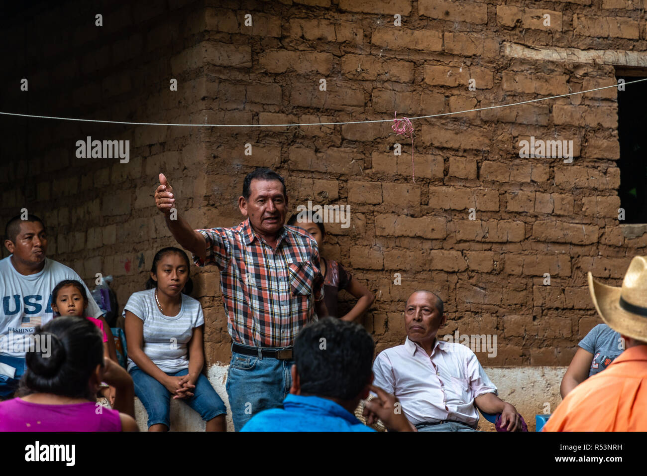 Guazacapan Guatemala 11/25/2018 village meeting in remote jungle Stock ...