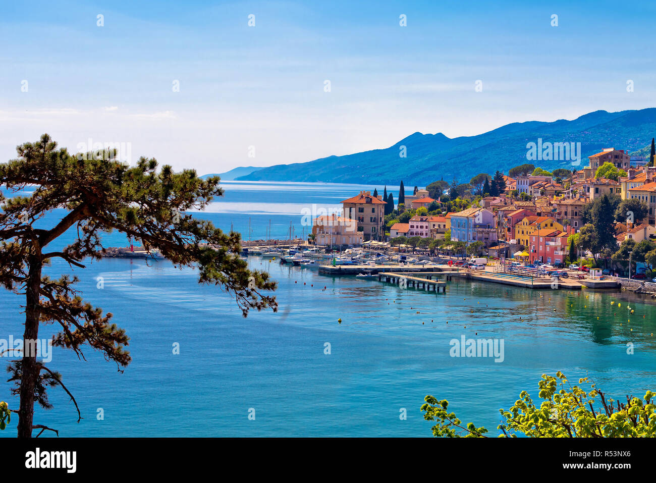 Town of Volosko waterfront panoramic view Stock Photo - Alamy
