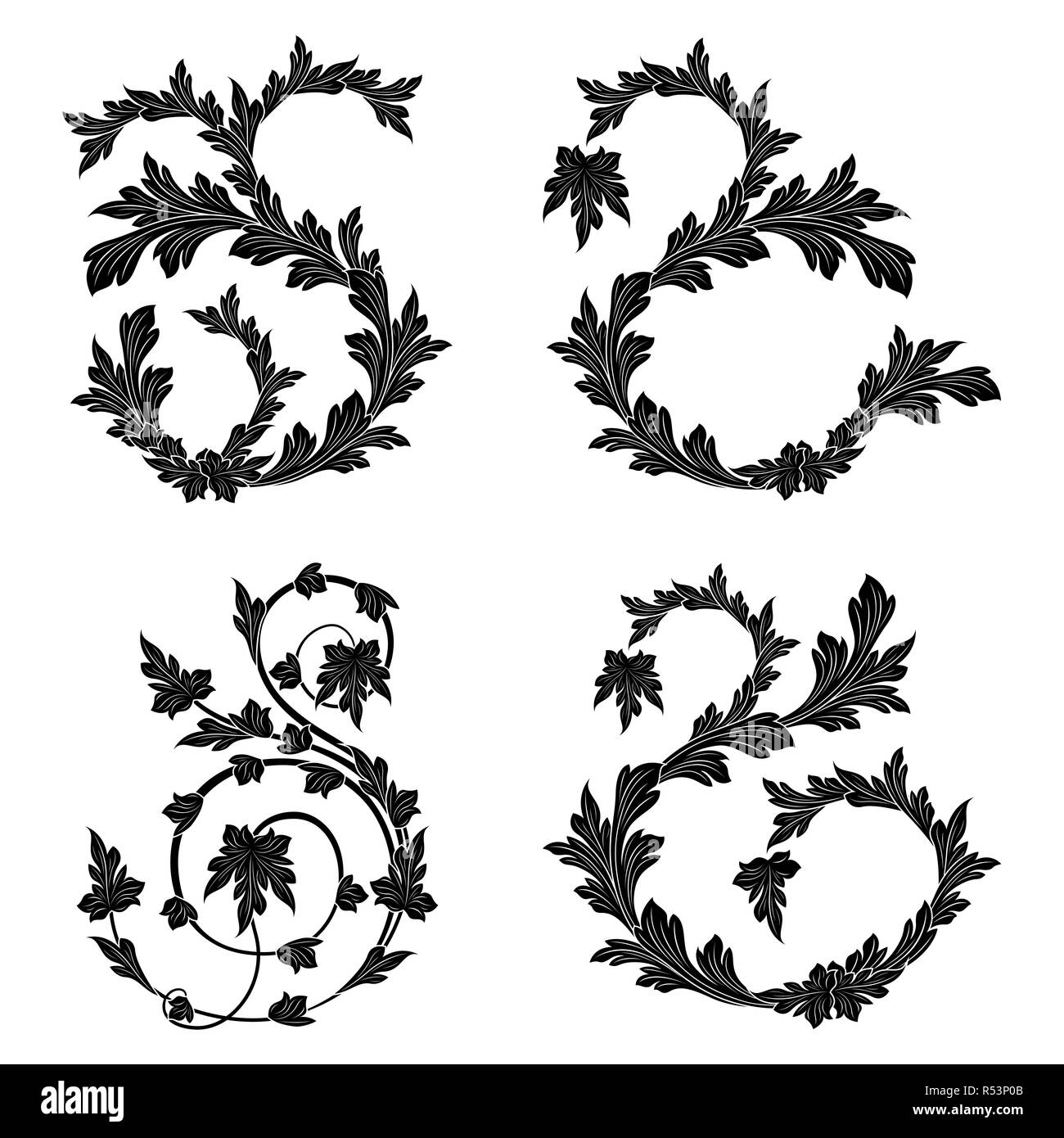Floral design interwoven Stock Vector Images - Alamy