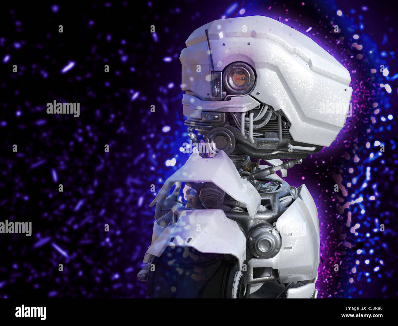 3D rendering of a futuristic robot head Stock Photo - Alamy