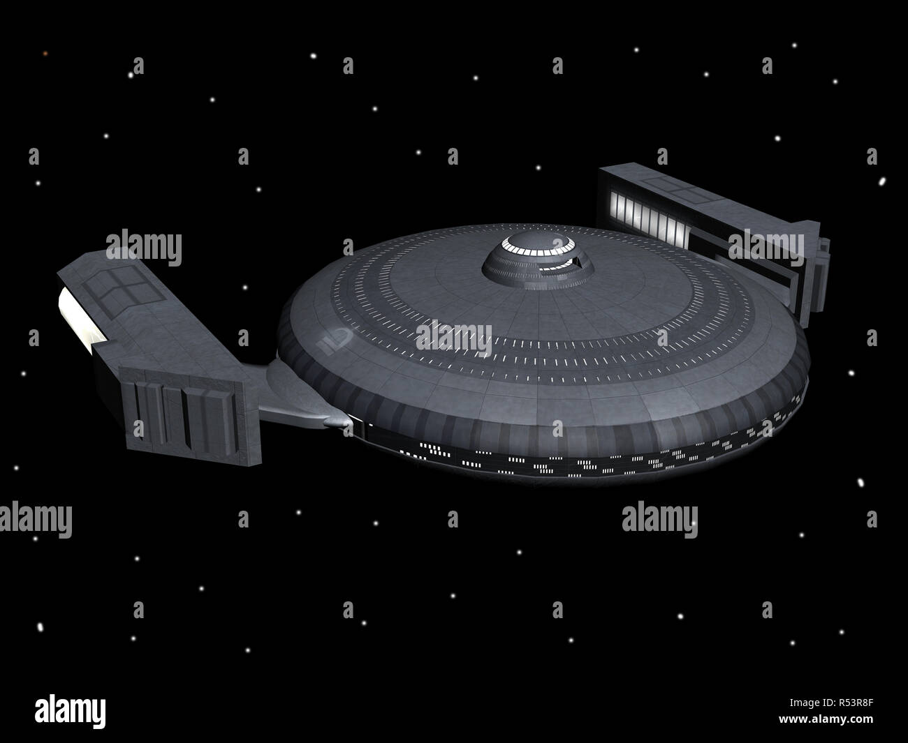 flying saucer in outer space Stock Photo - Alamy