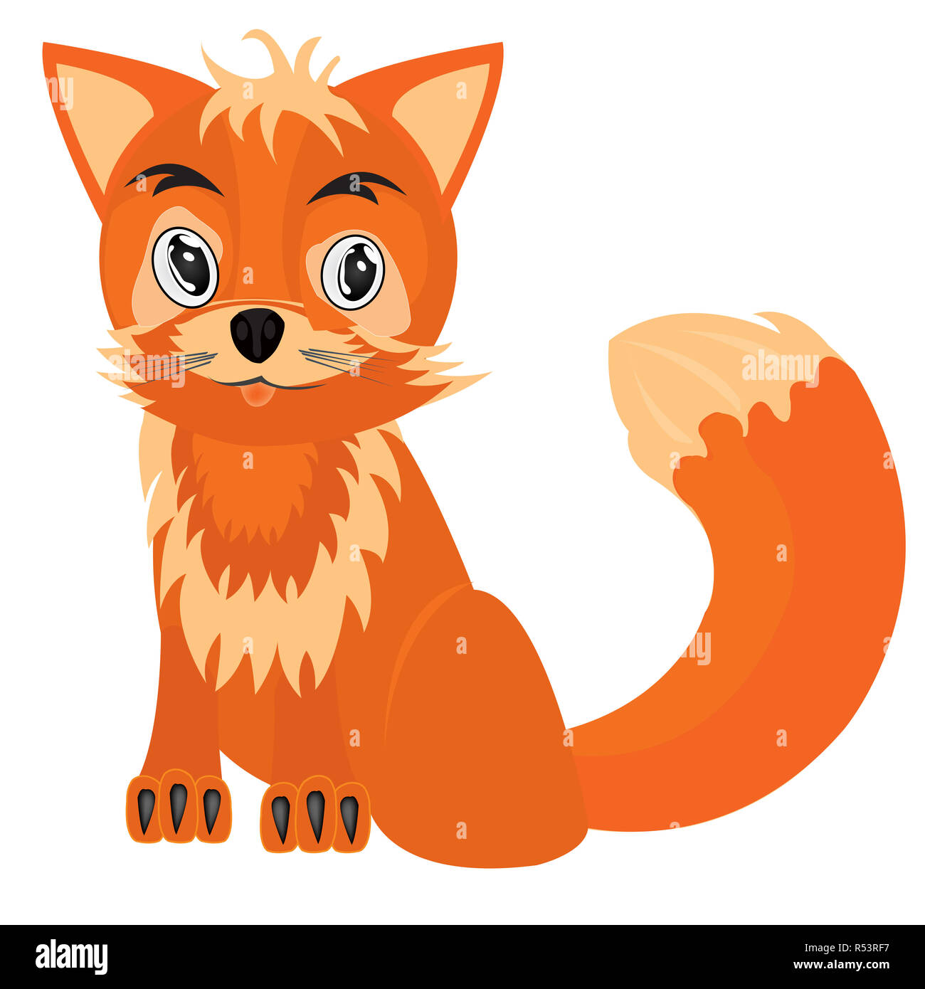 Drawing of the fox on white background Stock Photo - Alamy