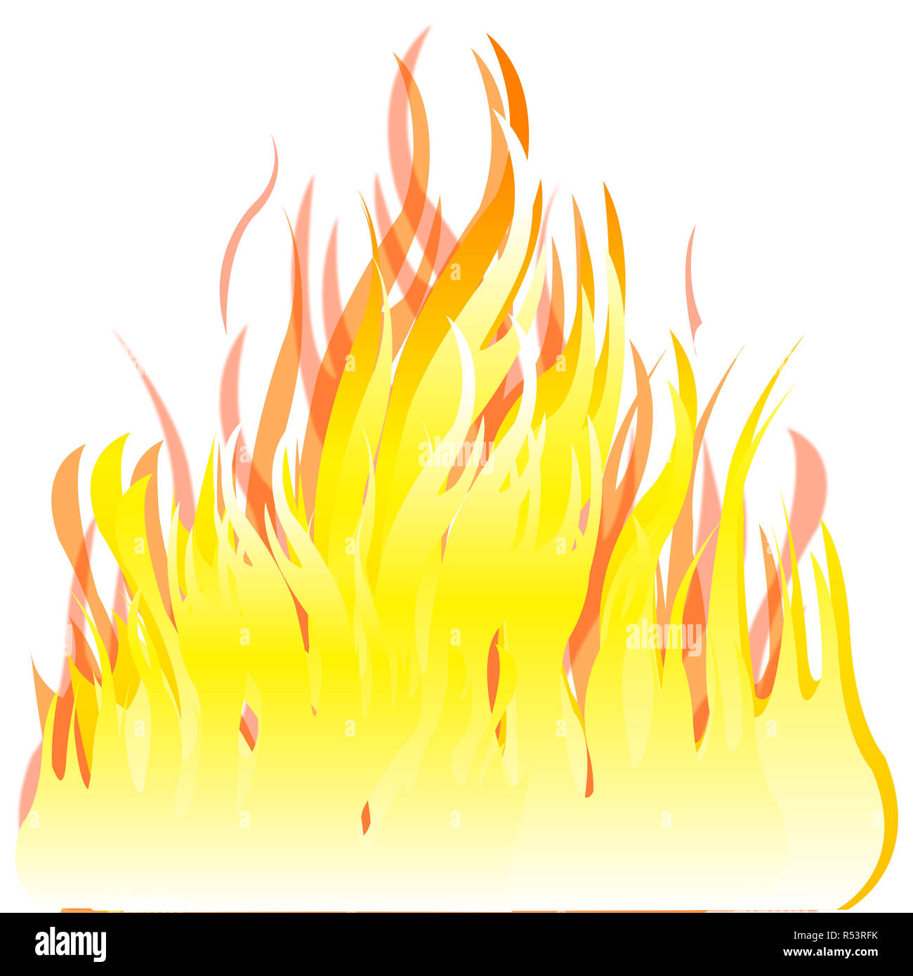 Fire on white background Stock Photo - Alamy