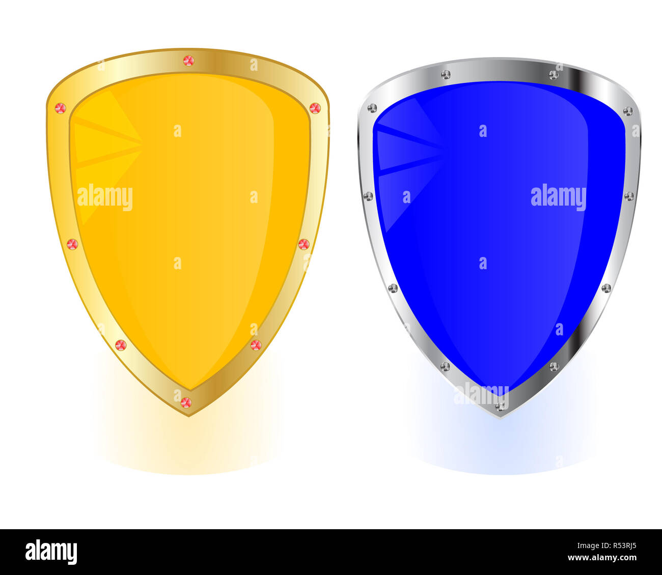 Two shields on white Stock Photo - Alamy