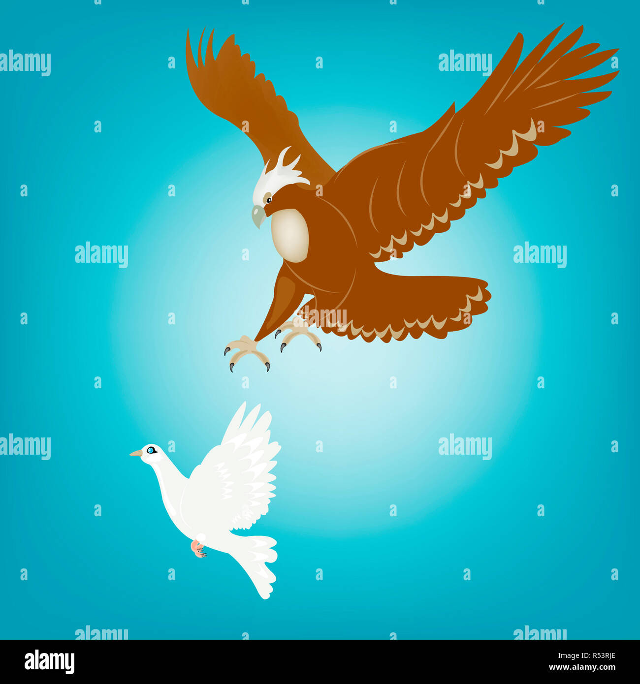 Eagle and dove Stock Photo - Alamy