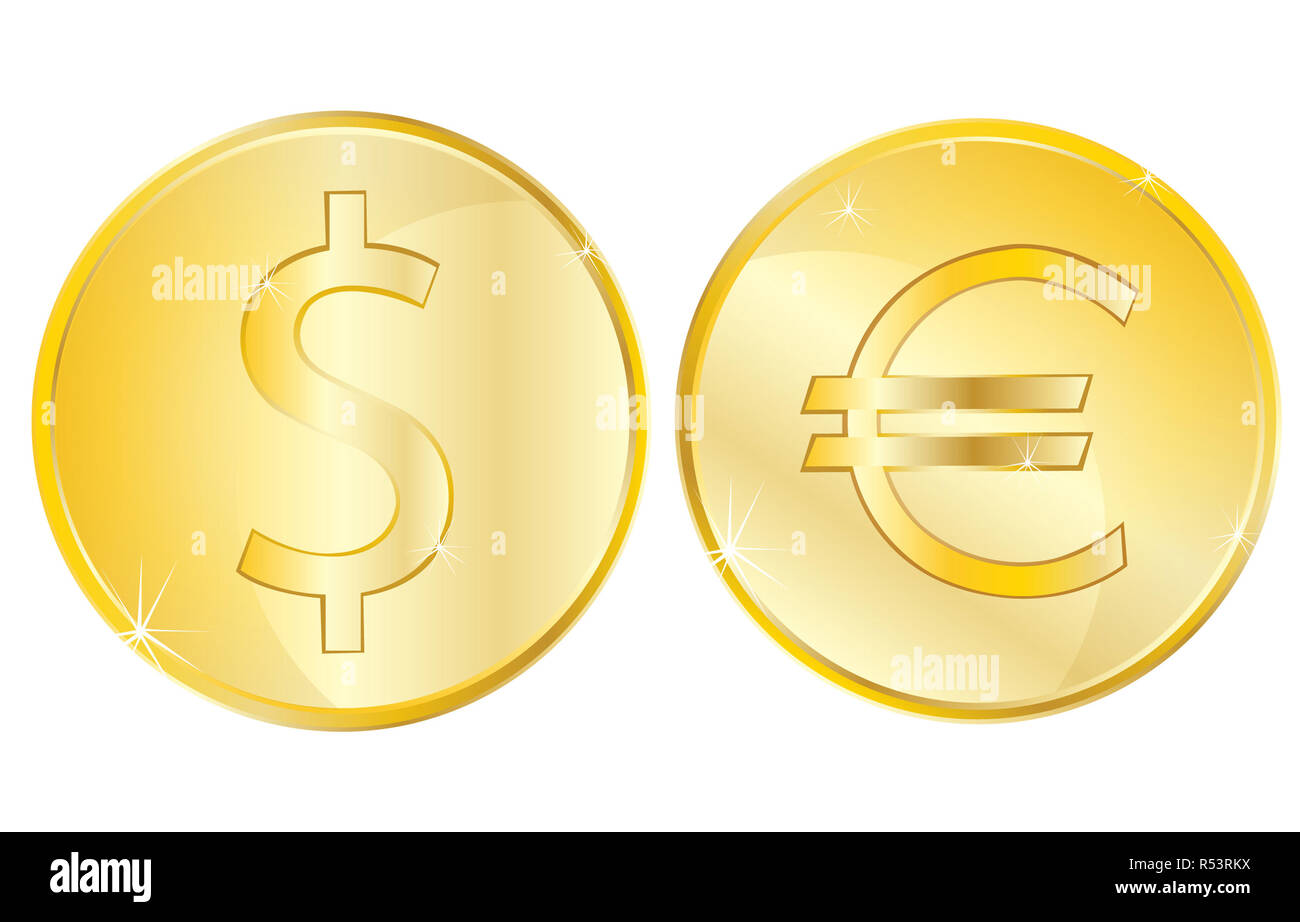 Two coins on white background Stock Photo - Alamy