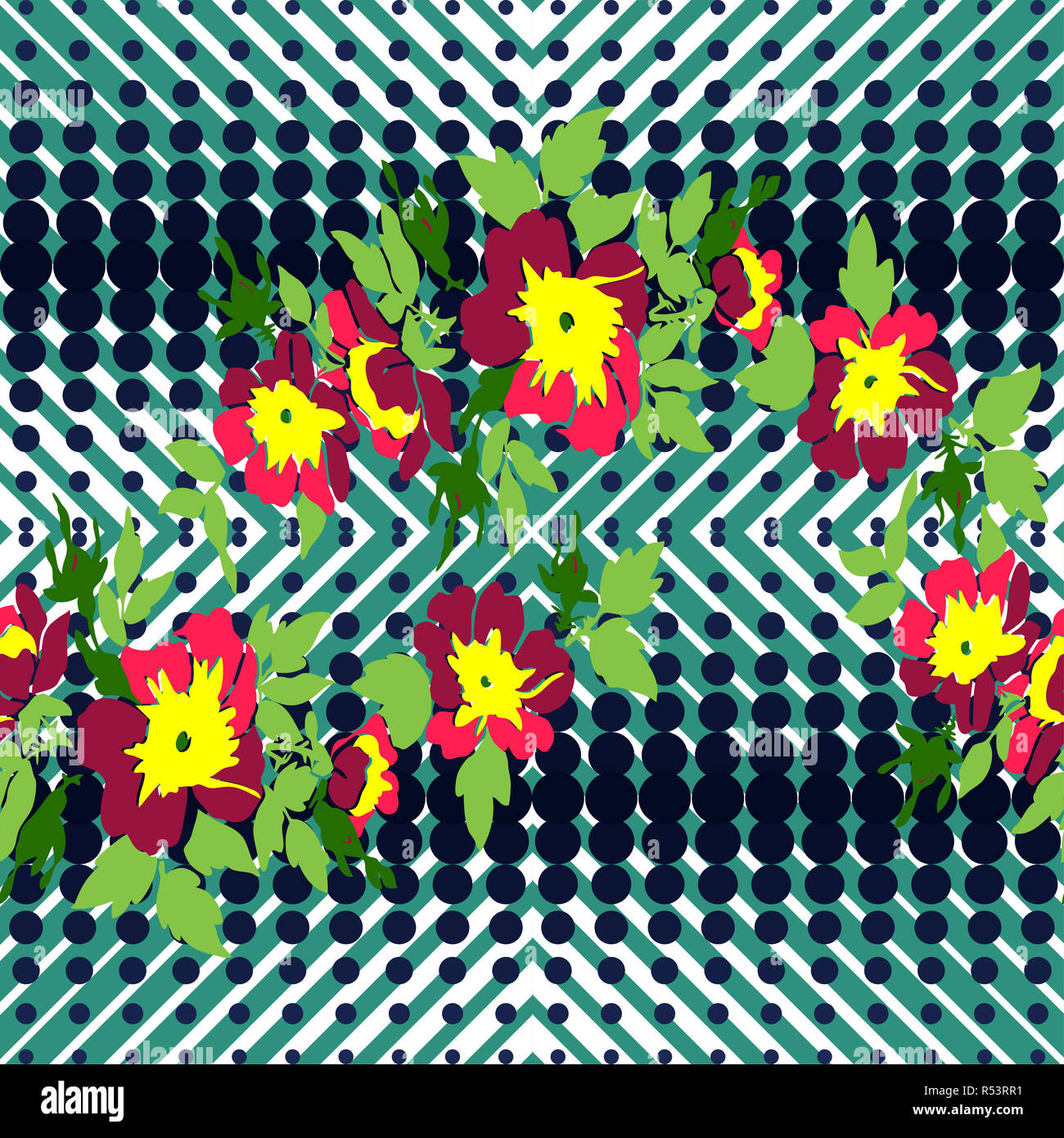 Halftone flower hi-res stock photography and images - Alamy
