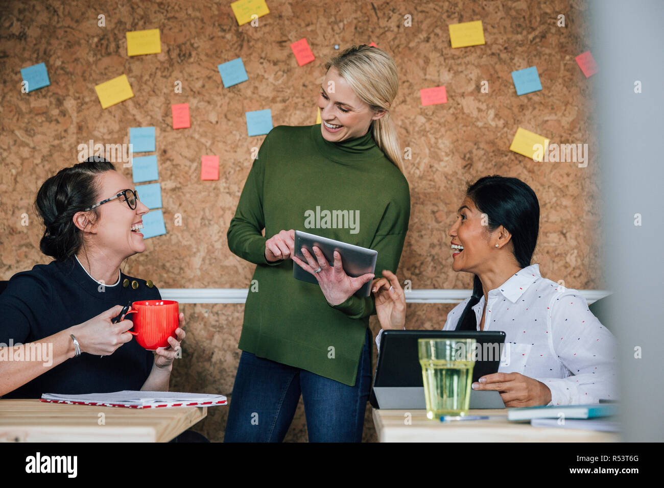 Female Workers In An Office Stock Photo - Alamy