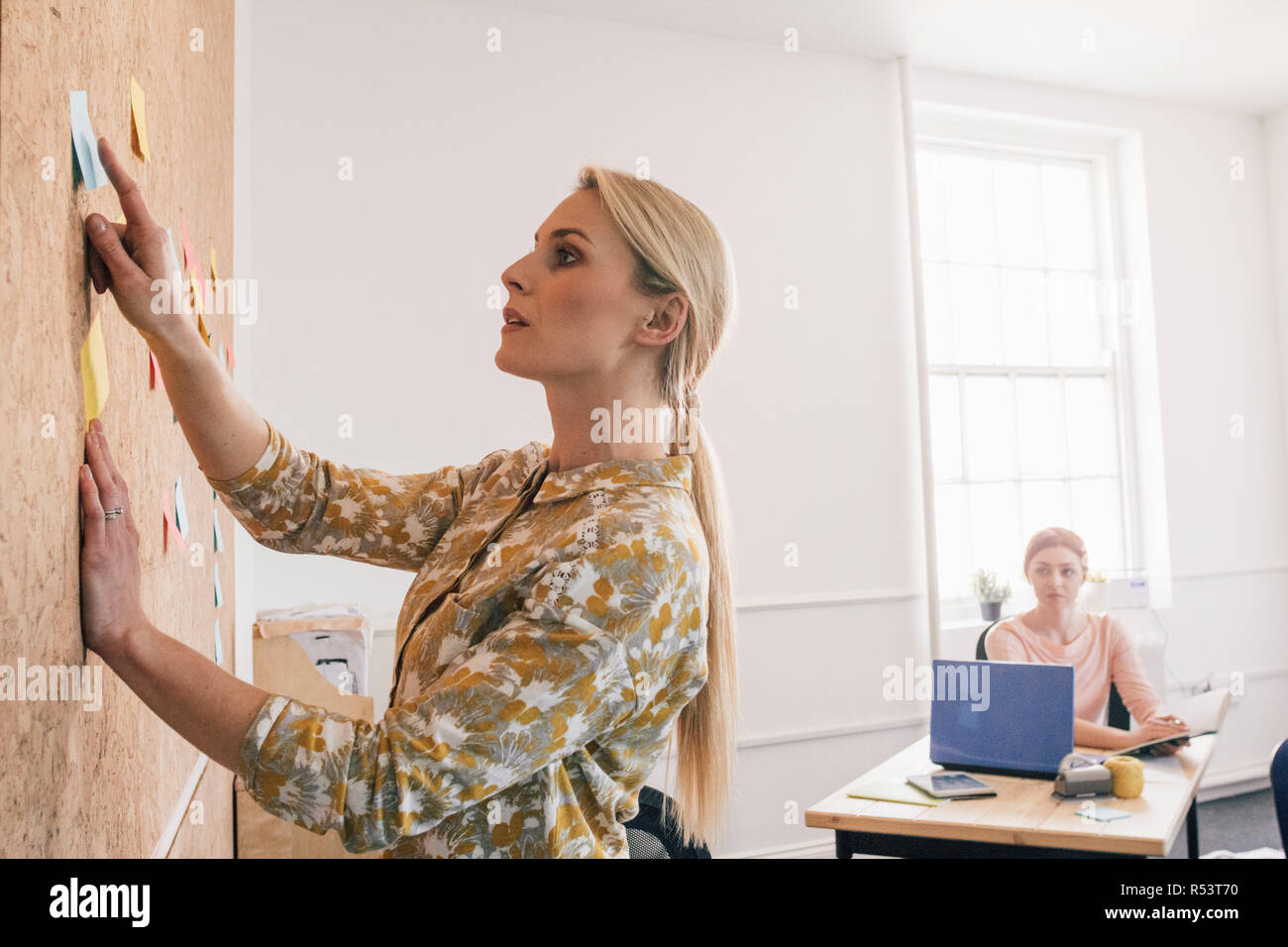 Female Leader Teaching New Employee Stock Photo - Alamy