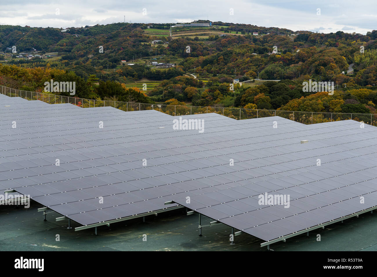 Solar panel plant Stock Photo - Alamy