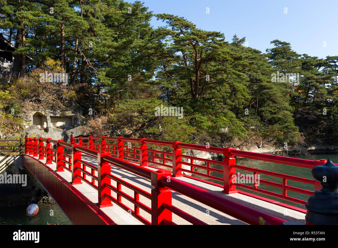 Matsushima Miyagi and red bridge Stock Photo - Alamy