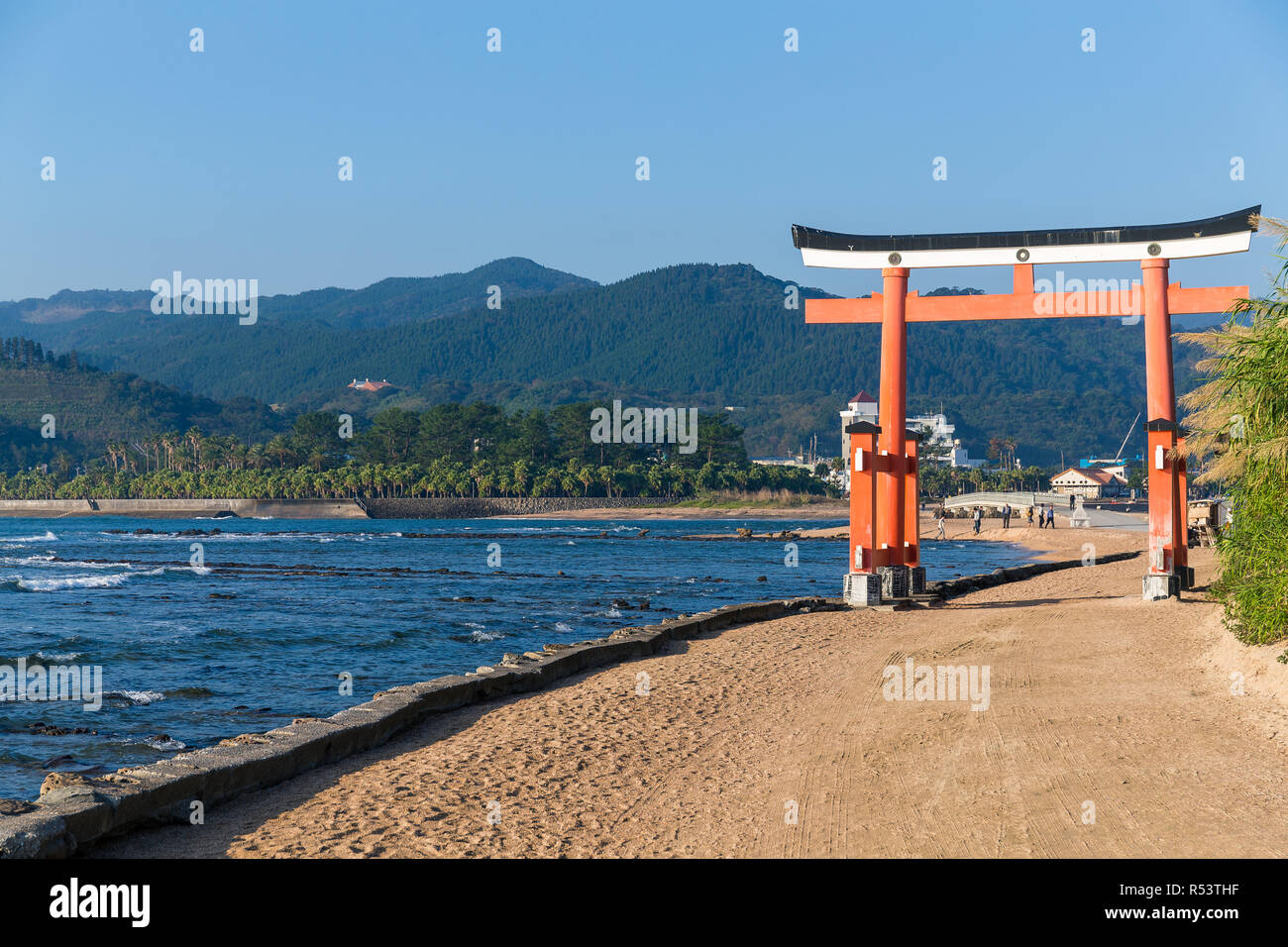 Aoshima temple and seascape Stock Photo - Alamy