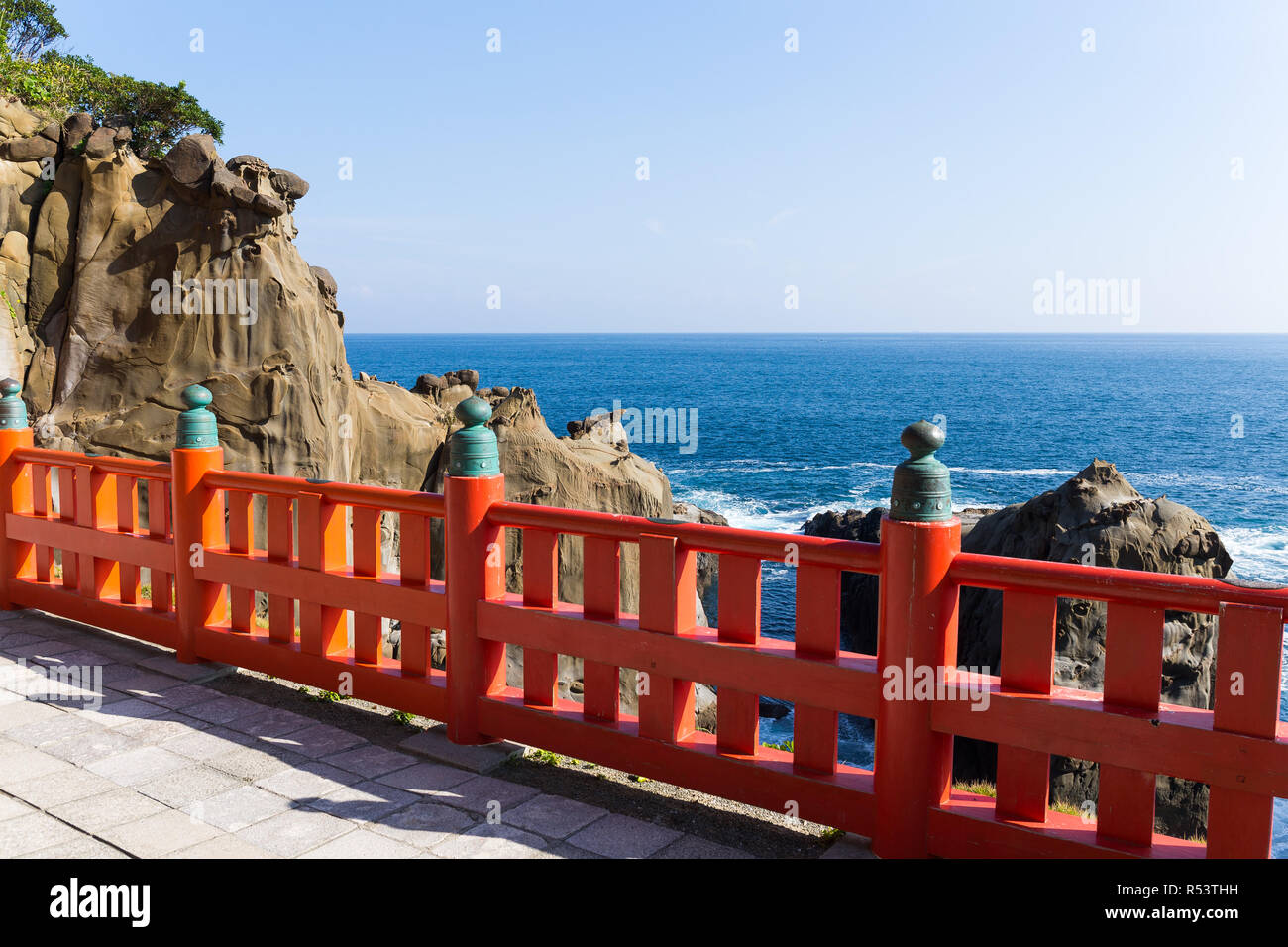 Aoshima Shrine and coastline in Japan Stock Photo - Alamy