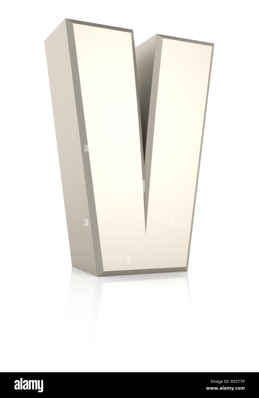 Letter V Isolated on White Background Stock Photo - Alamy