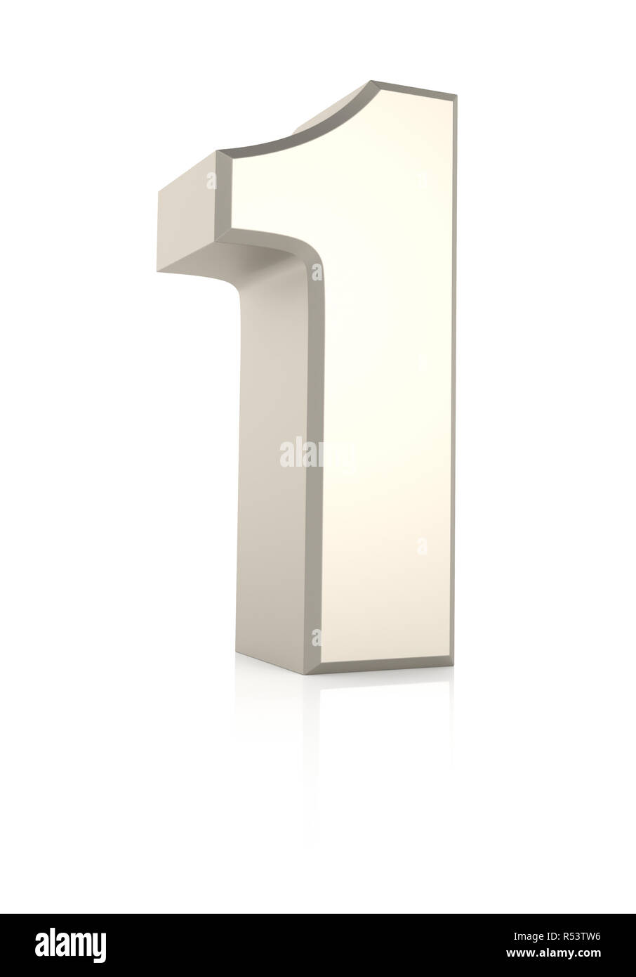 Number 1 Isolated on White Background Stock Photo - Alamy